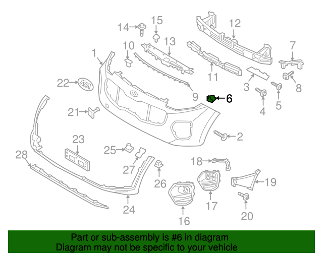 2017-2019 Kia Sportage Center Bracket 86542-D9700 | Kia Automotive Parts