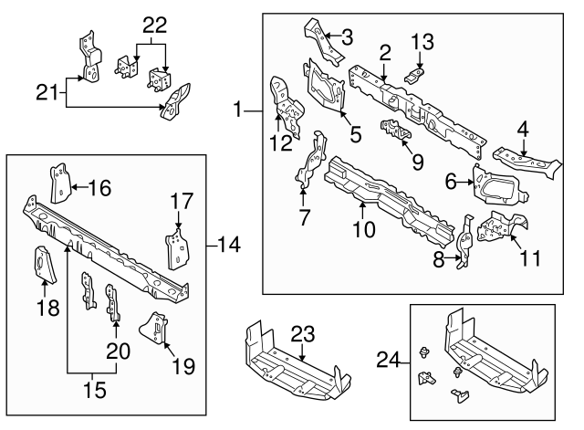 2004-2006 Mazda MPV OEM NEW 2004-2006 Mazda MPV ES LX Radiator Support ...