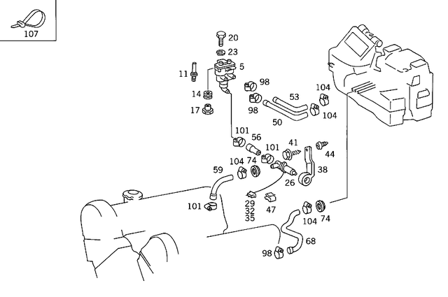 126-830-12-96 - Hose 1960-1993 Mercedes-Benz | Mercedes-Benz USA Parts