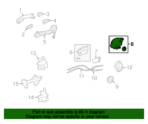 2009-2018 Toyota Door Lock Actuator Motor 69060-02200 | OEM Parts Online