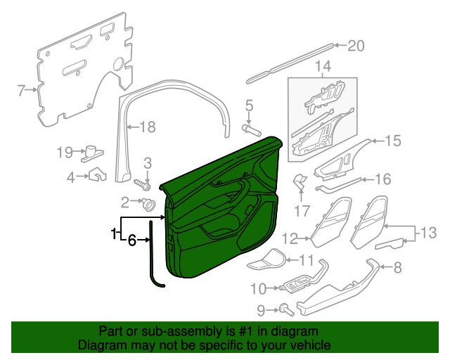 2020 Audi Door Trim Panel 4M0-867-304-AP-AGK | Audi OEM Parts