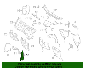 2013-2020 Mercedes-Benz Cowl Insulator 231-620-01-40 | AutoNationParts.com