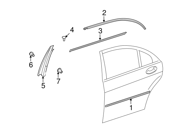 2007-2013 Mercedes-Benz Door Window Belt Weatherstrip 221-690-37-80 ...