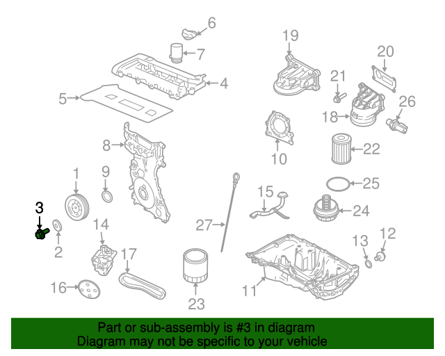 2006-2024 Ford Crankshaft Pulley Bolt 1S7Z-6A340-AA | OEM Parts Online