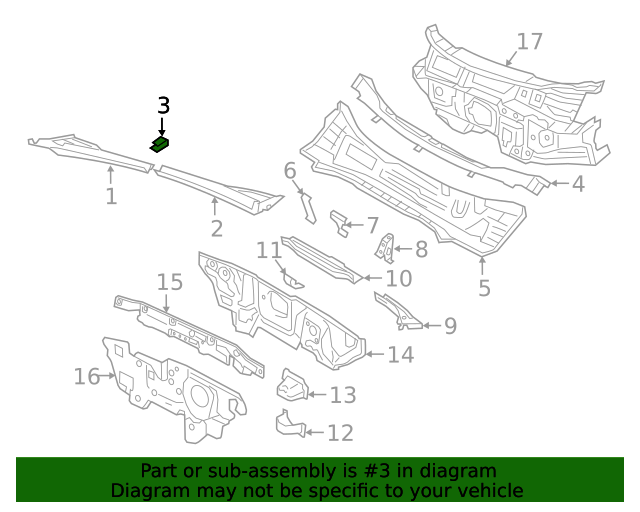 2020-2022 Volkswagen Cowl Grille 3CM-819-404-9B9 | OEM Parts Online