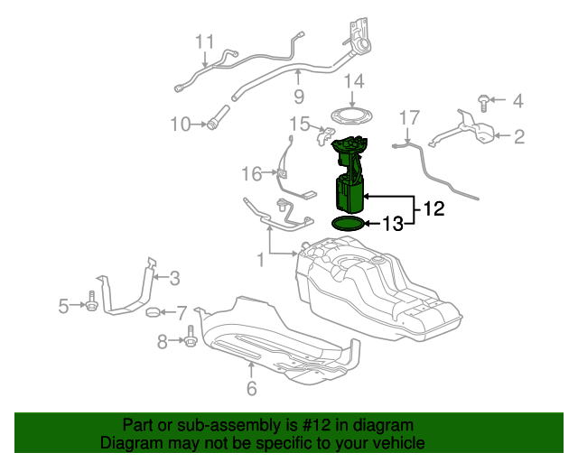 2009 Hummer H3 Fuel Pump and Level Sensor Module with Seal 19370392 ...