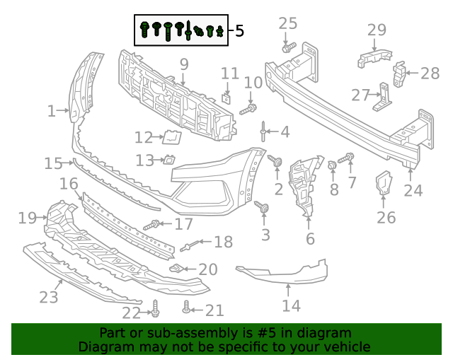 4M8-098-623 - Bumper Cover Hardware Kit 2019-2023 Audi ...