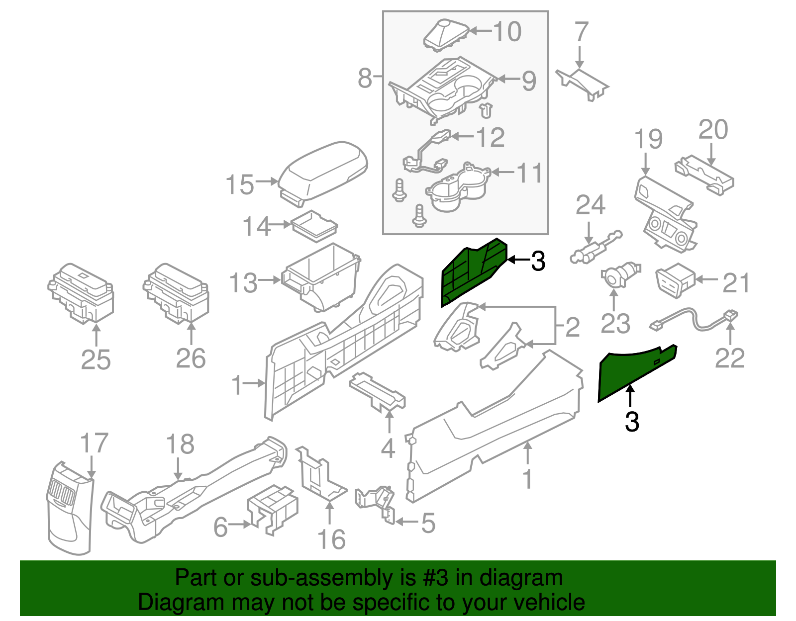 84795-2SBB0-9P - High-Quality Console Trim Panel for 2014-2015 Hyundai ...