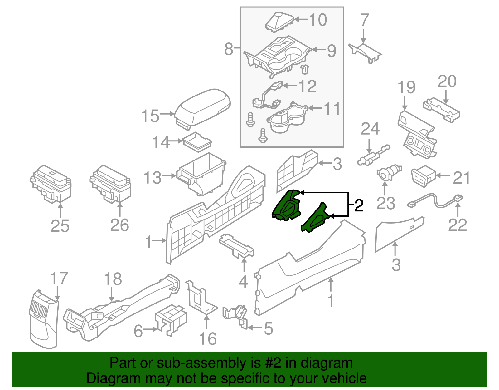84614-2S100-TAP - Console Panel 2014-2015 Hyundai Tucson | AutoNation Parts