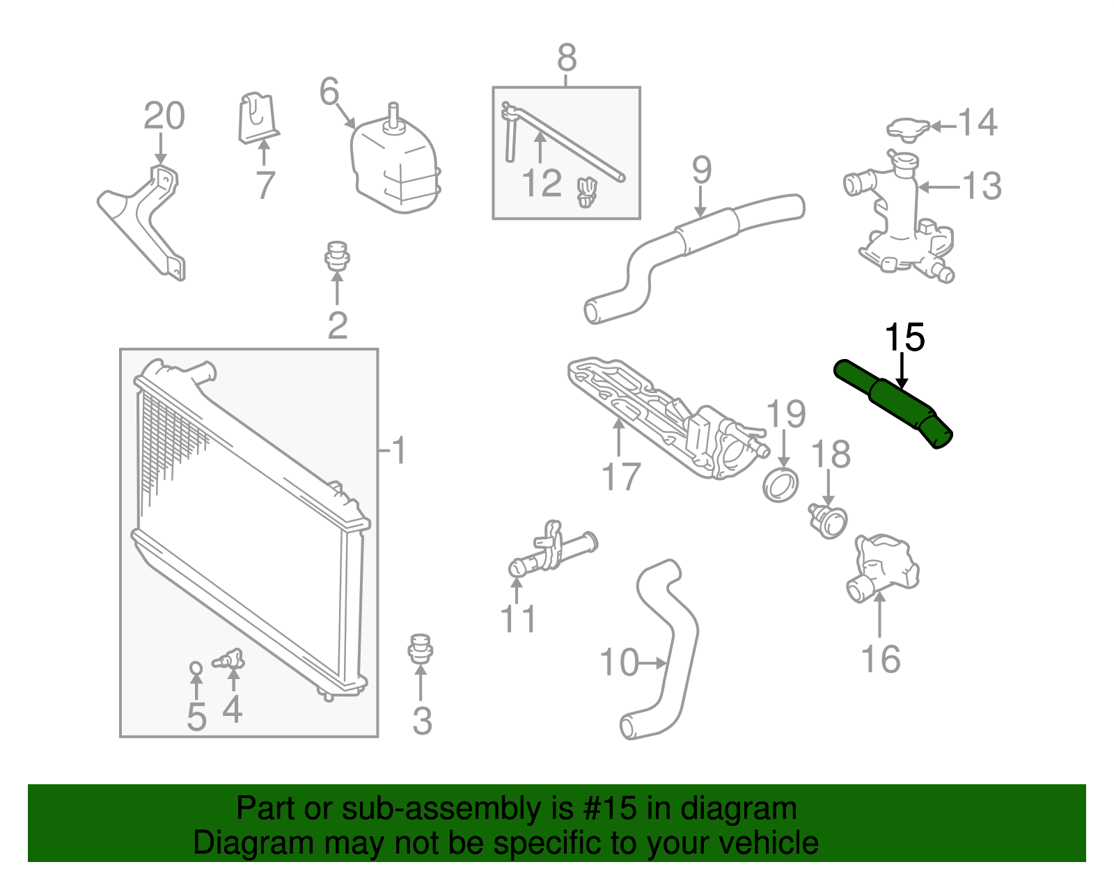 2002-2006 Lexus By-Pass Hose 16267-20040 | Retail Performance Auto Parts