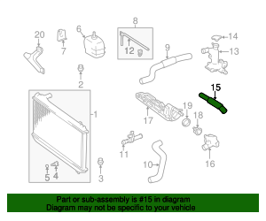 16267-20040 - Engine Coolant Hose 2002-2006 Lexus | AutoNation Parts