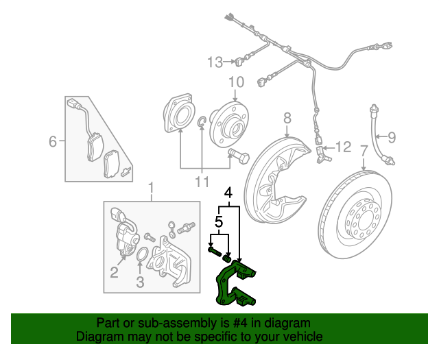 2005-2011 Audi Caliper Mount 4F0-615-425-F | OEM Parts Online