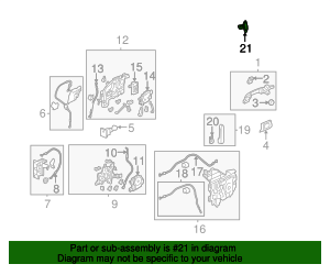 74813-SFE-003 - Striker Assembly, Tailgate - 2005-2020 Honda | Genuine ...