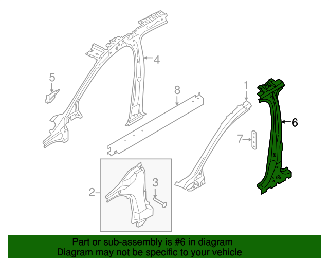 2015-2019 Lincoln MKC B Pillar Assembly EJ7Z-7824300-A | OEM Parts Online