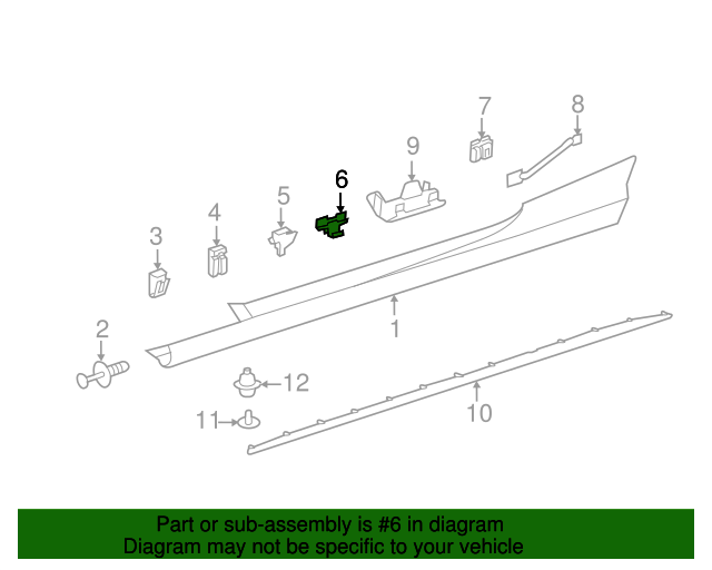 001-991-80-71 - Rocker Molding Clip 2017-2023 Mercedes-Benz | Mercedes ...