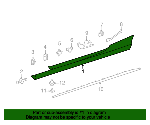 205-698-11-54-9999 - Rocker Molding 2017-2023 Mercedes-Benz | Mercedes ...