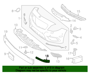 117-620-03-00 - Bumper Impact Bar Bracket 2014-2019 Mercedes-Benz ...