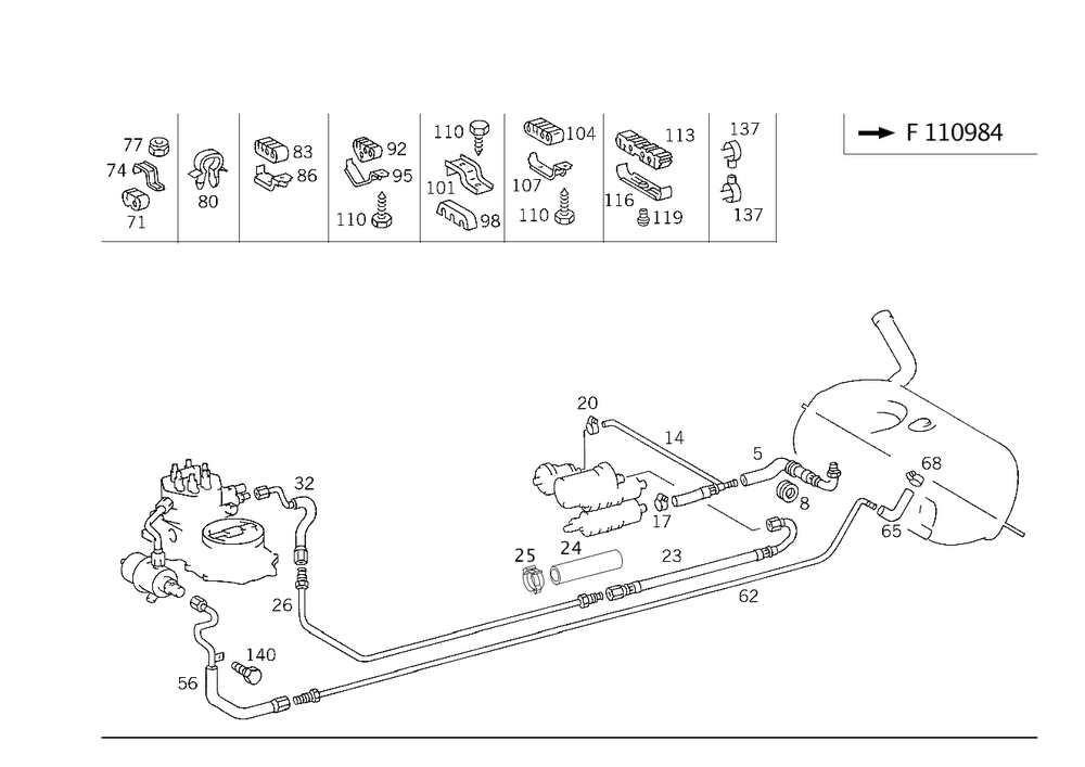 124-470-80-75 - Fuel Hose 1954-1999 Mercedes-Benz | Mercedes-Benz USA Parts
