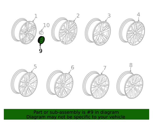 23212548 - Button Style Center Cap in Black with Crest Logo 2016-2023 ...