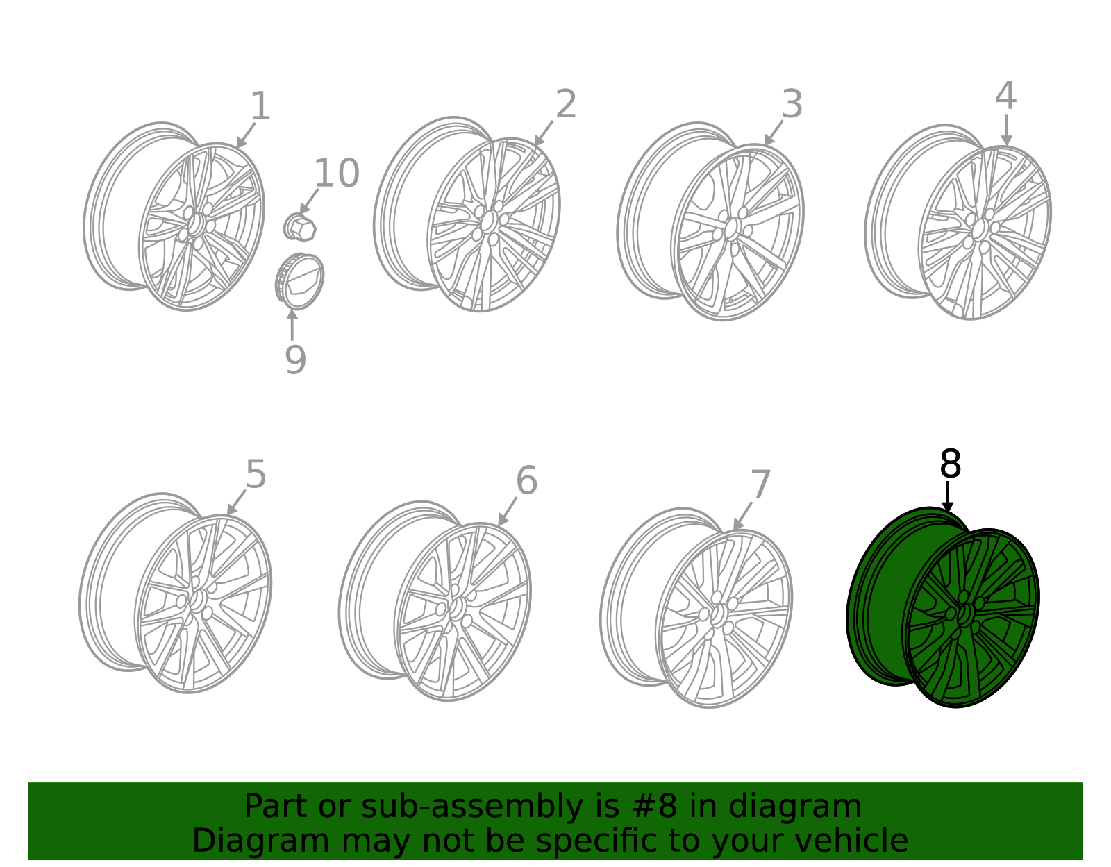84256502 - 19 Wheels, Gloss Black 5-Split, Spoke, 4 Pc - 2020-2025 ...