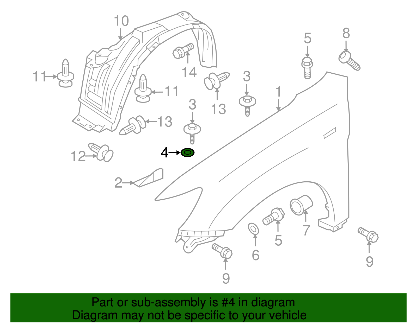 2011-2024 Mitsubishi Fender Washer 5220C535 | Mitsubishi Parts Warehouse