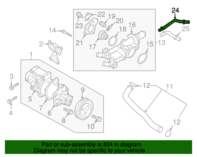 25415-C1100 - Lower Hose 2016-2020 Kia Optima | Kia.Parts Store