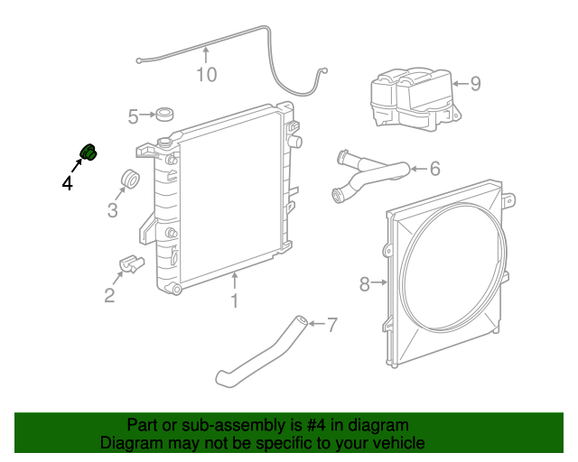 F58Z-8C298-A - Radiator Upper Mount 1998-2011 Ford | Group 1 Auto Parts