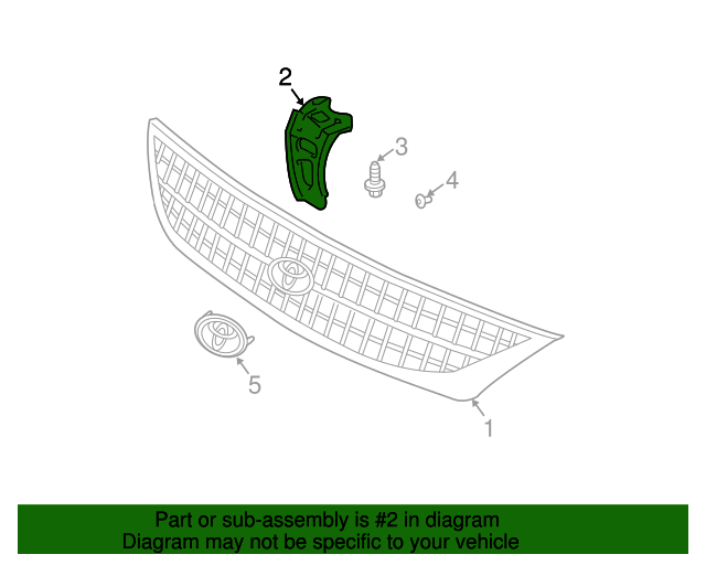 53117-AC010 - Grille Bracket 2000-2004 Toyota Avalon | AutoNation Parts
