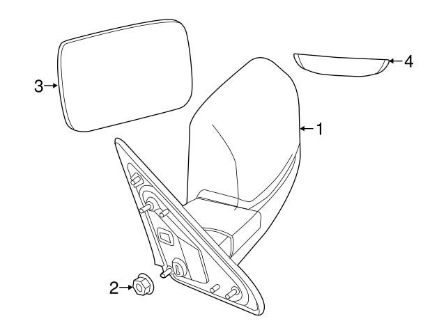 2013 Ram 1500 Power Mirror - Passenger Side (RH) 1UK681DMAF ...