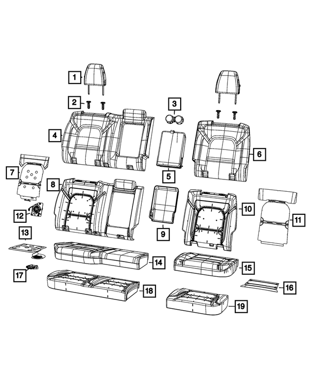 2021 Ram 1500 Rear Seat Cushion Cover 7ET69BD3AA | Mopar Estores
