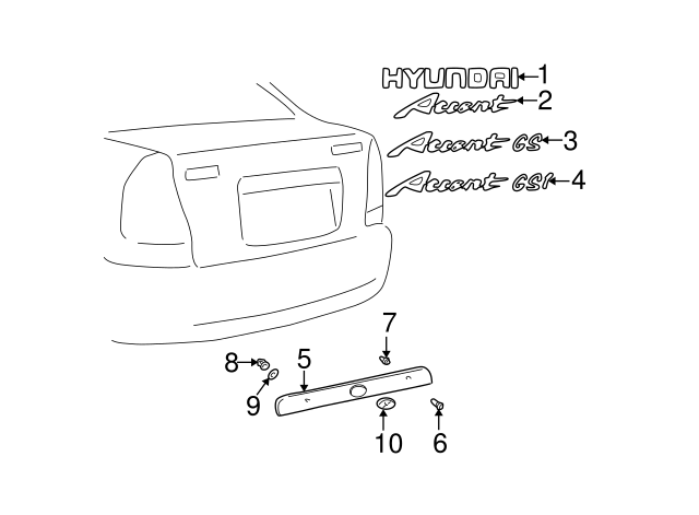 2000-2002 Hyundai Accent Nameplate 86321-22000-AP | OEM Parts Online