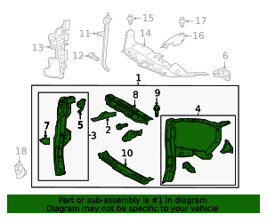 2014-2019 Toyota Highlander Radiator Support 53201-0E904 | OEM Parts Online