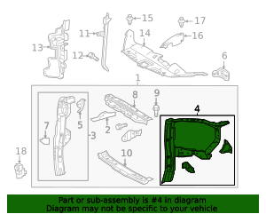 2014-2019 Toyota Highlander Side Support 53203-0E070 | OEM Parts Online