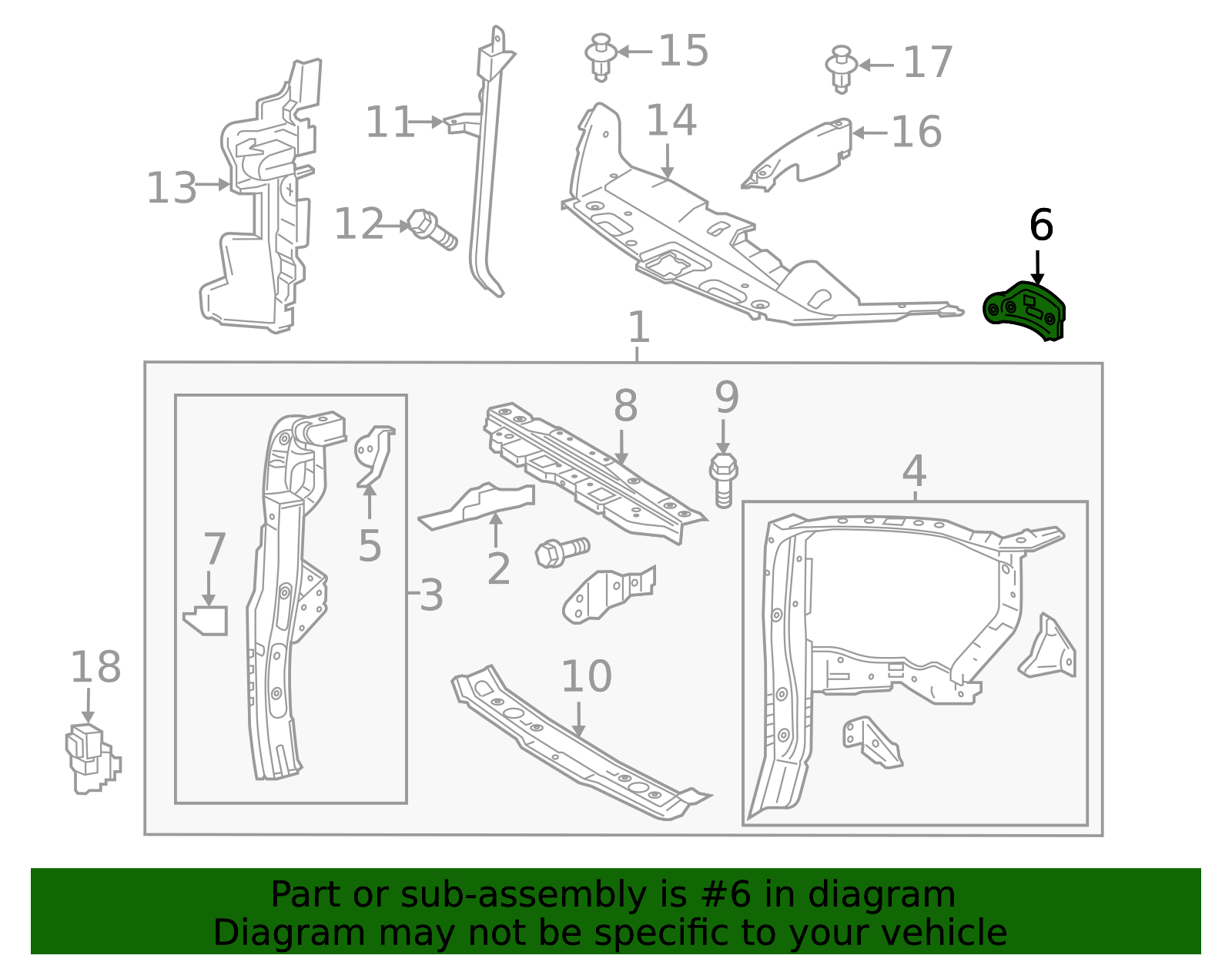 53718-0E070 - High-Quality Fender Reinforcement Bar for 2014-2019 ...