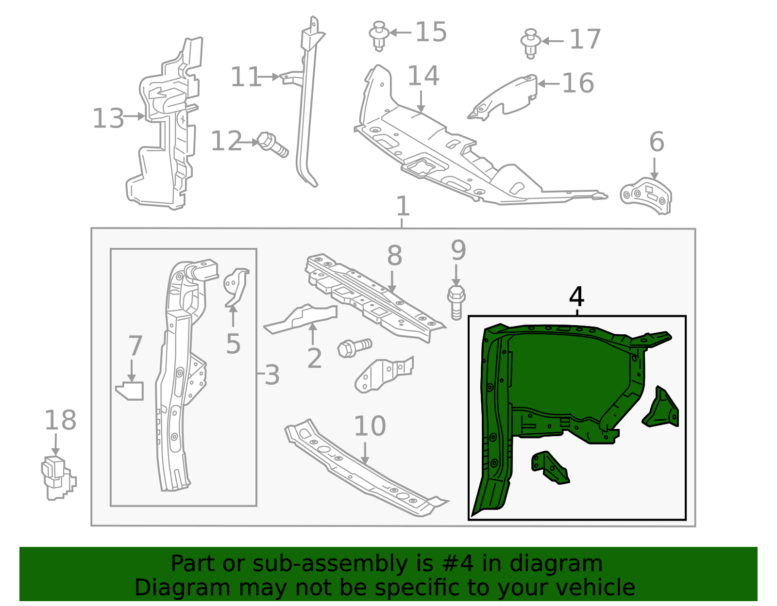 2014-2019 Toyota Highlander Side Support 53203-0E070 | OEM Parts Online