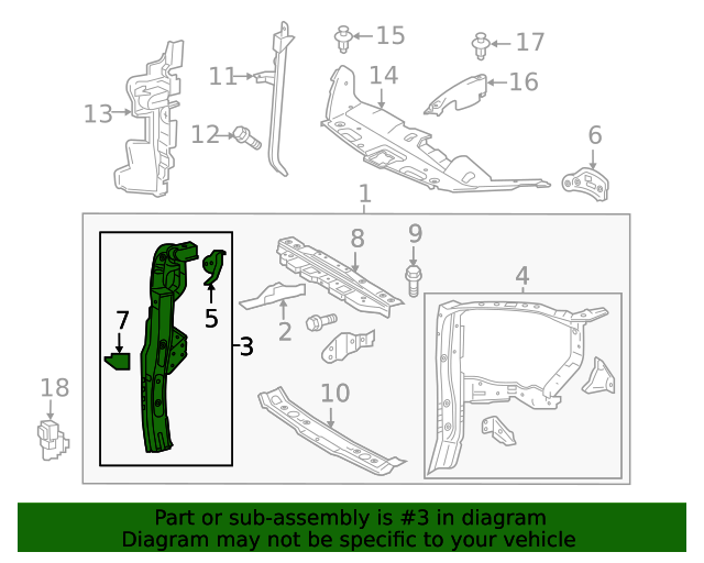 OEM 2014-2019 Toyota Highlander Side Support Part # 53202-0E070 ...