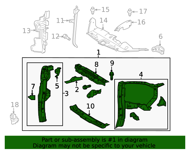 2014-2019 Toyota Highlander Radiator Support 53201-0E905 | Discount ...