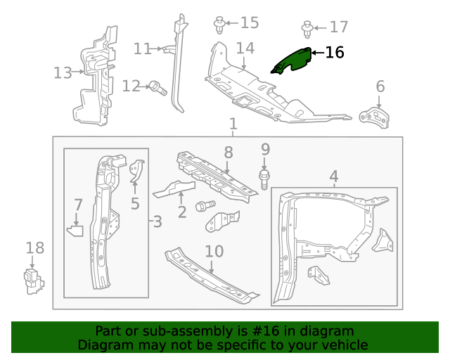 2014-2019 Toyota Highlander Side Shield 53298-0E010 | Toyota Parts Center