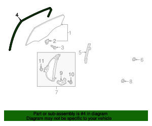 83530-J0000 - Window Channel 2018-2022 Hyundai Accent | AutoNationParts.com