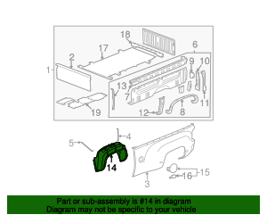 2007-2014 GM OEM NEW GM 07-14 Silverado Pick Up Box Wheelhouse Well ...