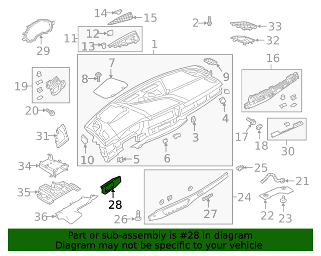 8W1-853-189-AG-IQ6 - Headlight Switch Bezel 2018-2024 Audi ...