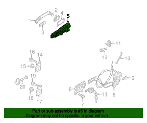 2011-2017 Nissan Handle Base 80611-5WH0A | Nissan Parts Plus