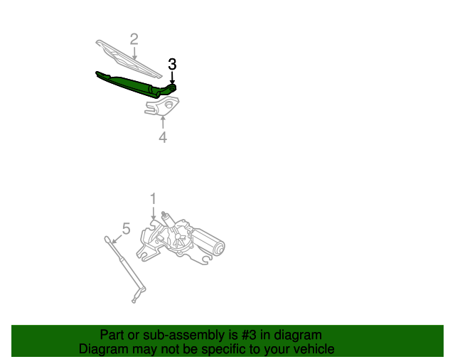 8662751 - Back Glass Wiper Arm 2003-2007 Volvo | AutoNationParts.com