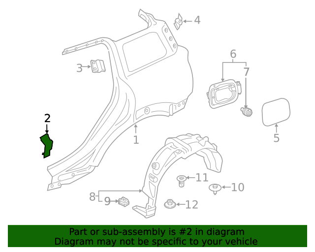 2017-2022 Mini Cooper Countryman Quarter Panel Reinforced Plate 41-21-7 ...
