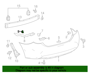 52197-22020 - Bumper Cover Support Rail Bracket - 2012-2022 Toyota ...