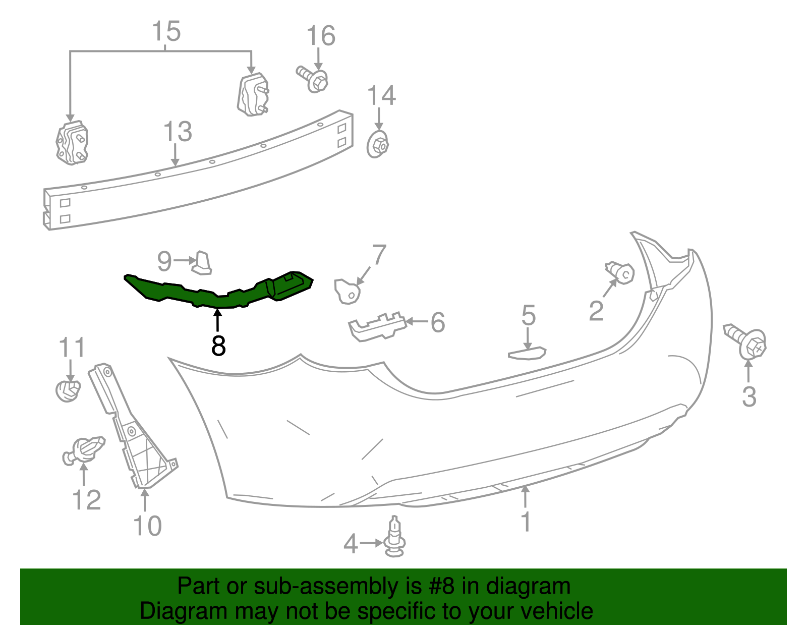 52591-12330 - 2019-2024 Toyota Corolla - Bumper Cover Support Rail ...