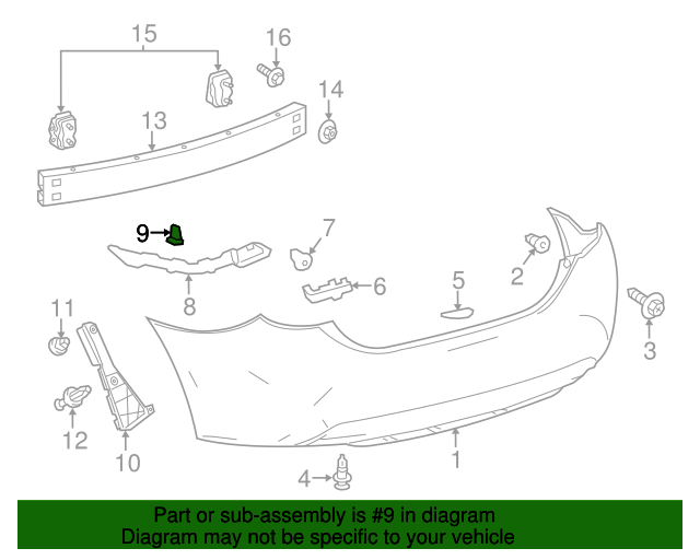 52197-22020 - Bumper Cover Support Rail Bracket - 2012-2022 Toyota ...