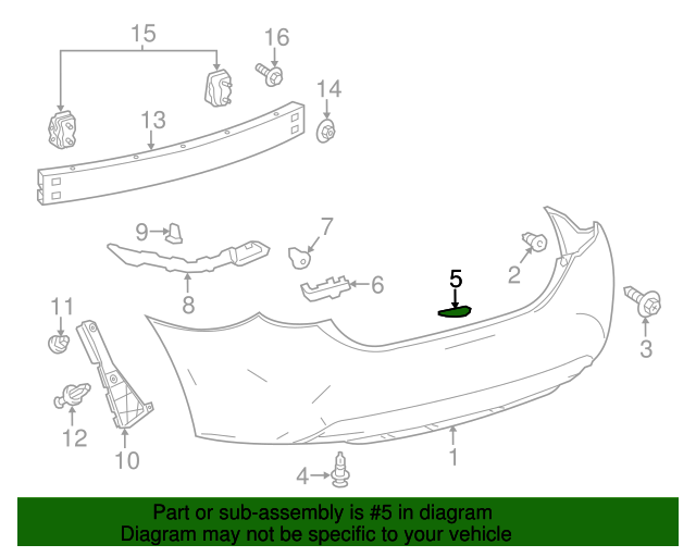 2009-2022 Toyota Bumper Cover Protector 52581-02020 | Toyota Parts Center