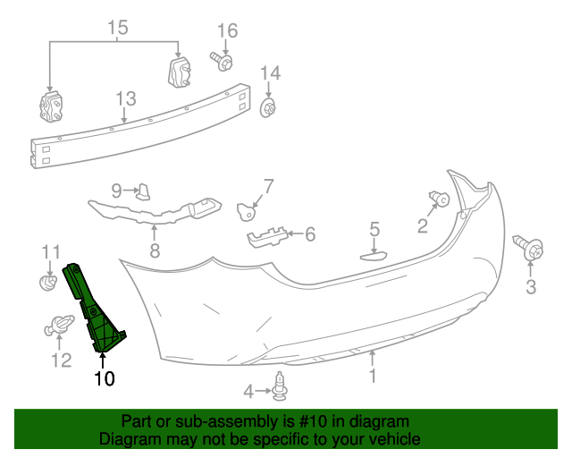 52592-02261 - Side Seal 2014-2019 Toyota Corolla | Ourisman Toyota Parts