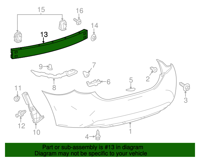 2014-2019 Toyota Corolla Impact Bar 52171-02230 | OEM Parts Online